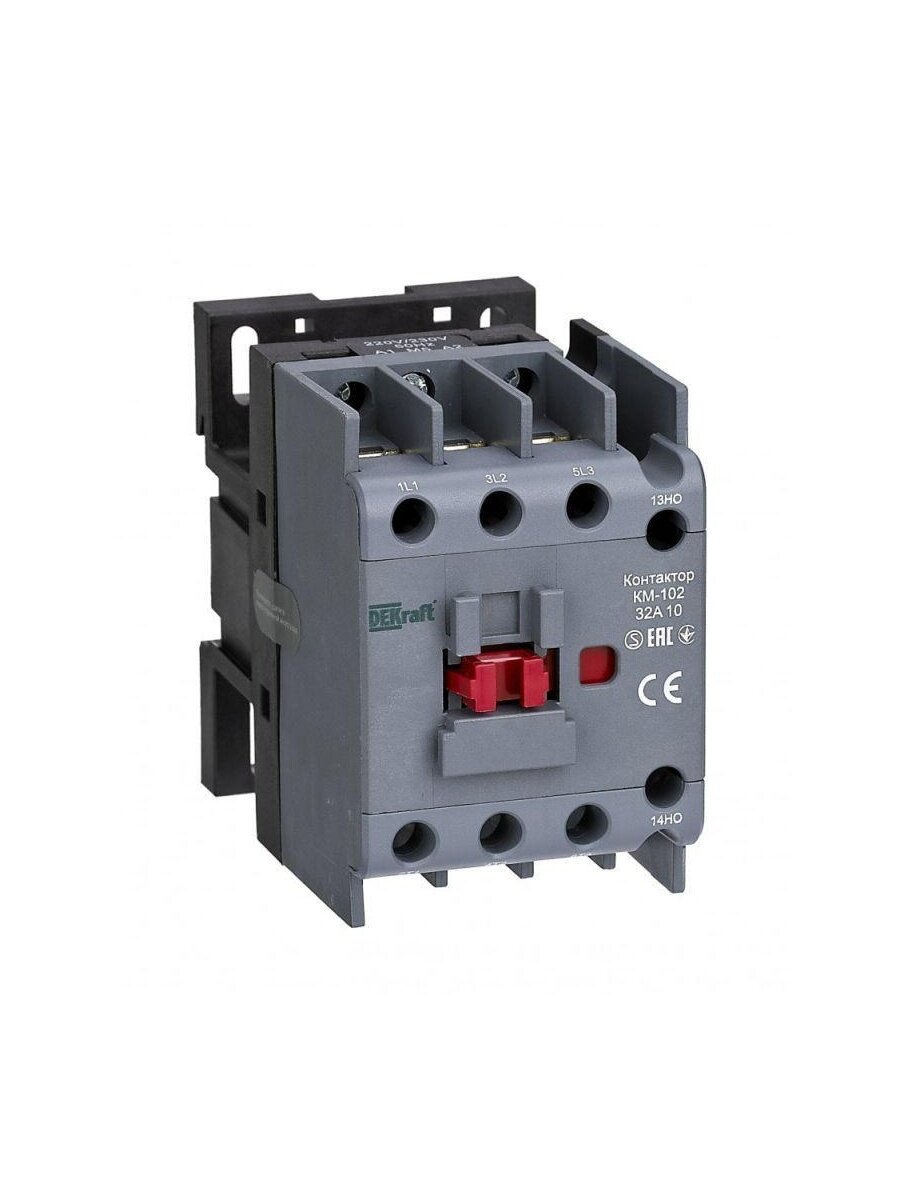Контактор 32А 230В AC АС3 АС4 1НО+1НЗ КМ-102 DEKraft 21928DEK