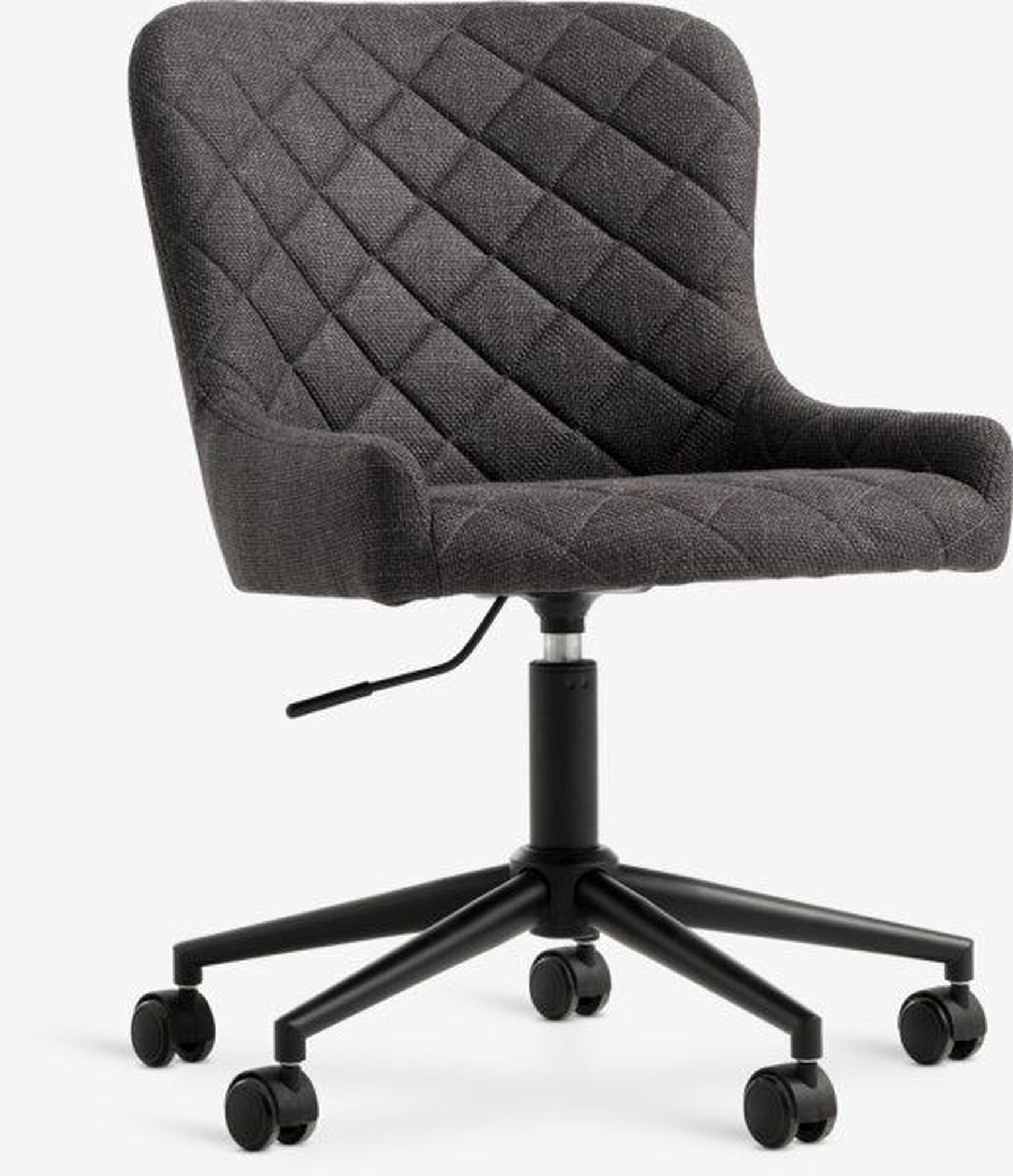 Рабочее кресло Jysk PEBRINGE, темно-серая ткань/черный Ш 53 x В 79-89 x Г 61 см