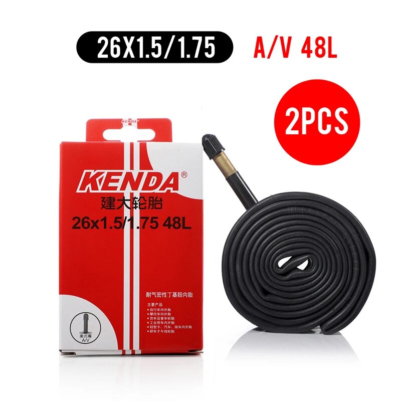 Пара камер KENDA для горных велосипедов 26/27.5/29 Черный, 26x1.5-1.75 AV48L