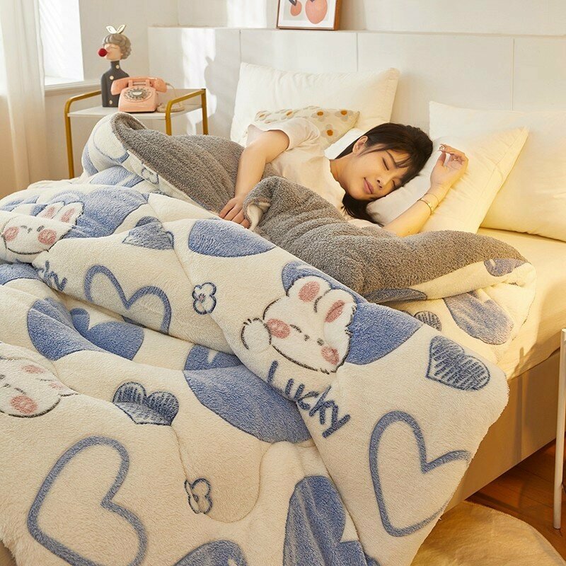 Толстое теплое одеяло из овчины зимой, одеяло из молочной шерсти зимой，110*150 см, 1 кг