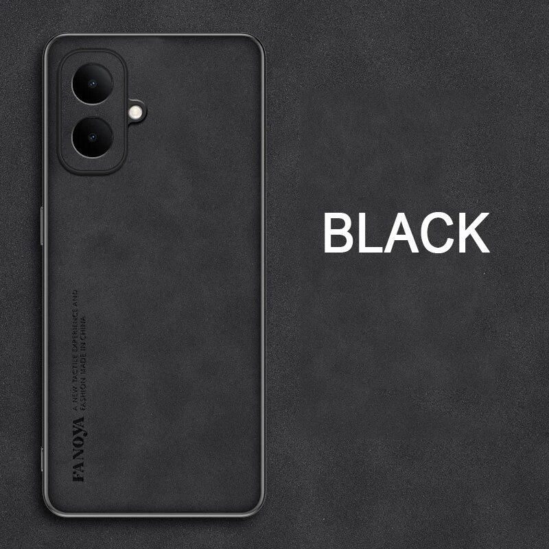 Для Tecno Spark Go 2 4G Skin Feel Противоударный матовый кожаный чехол Мягкая задняя крышка Funda Для Tecno Spark Go 2 Защитный чехол Черный, черный