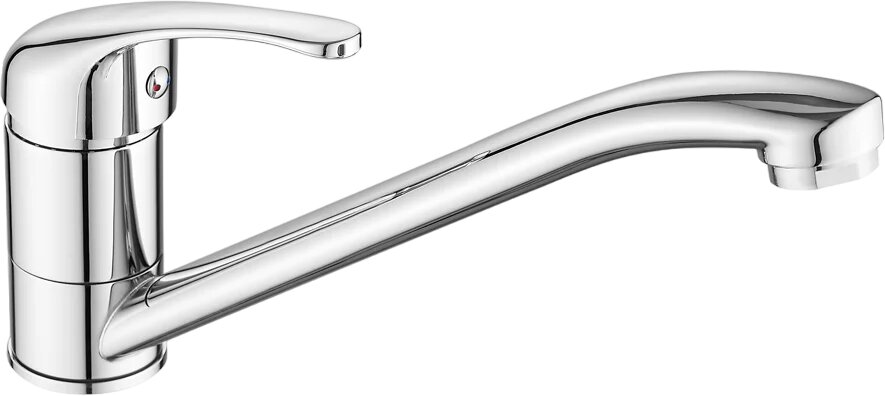 Смеситель для кухни Olive'S Profi PF1506 с поворотным изливом, хром, глянцевый, однорычажный, латунный, с керамическим картриджем