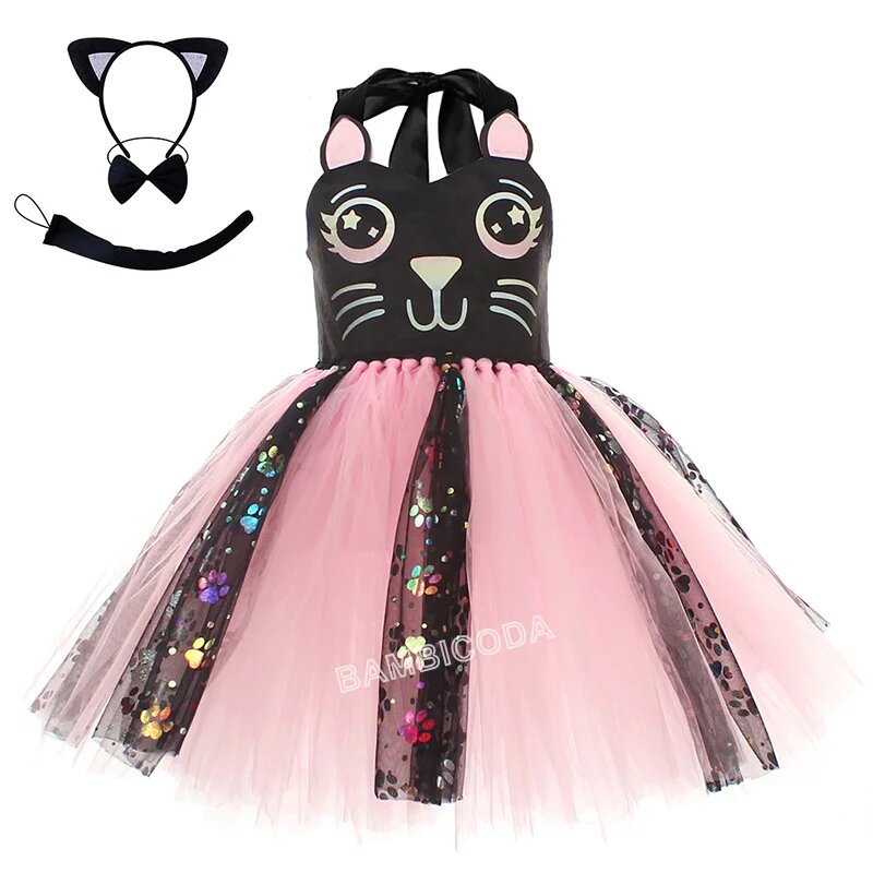 Косплей костюм кошка STYNISYT для девочки L(6-7Y), Черный, a5