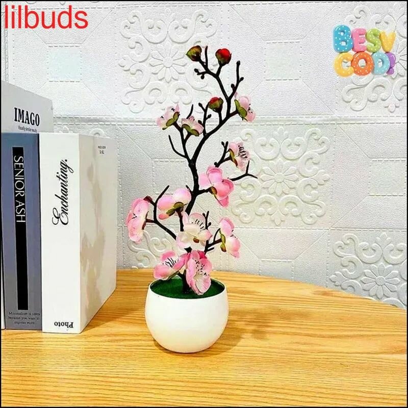 Эксклюзивная композиция: искусственное декоративное дерево бонсай сливы в кашпо для интерьера дома и офиса