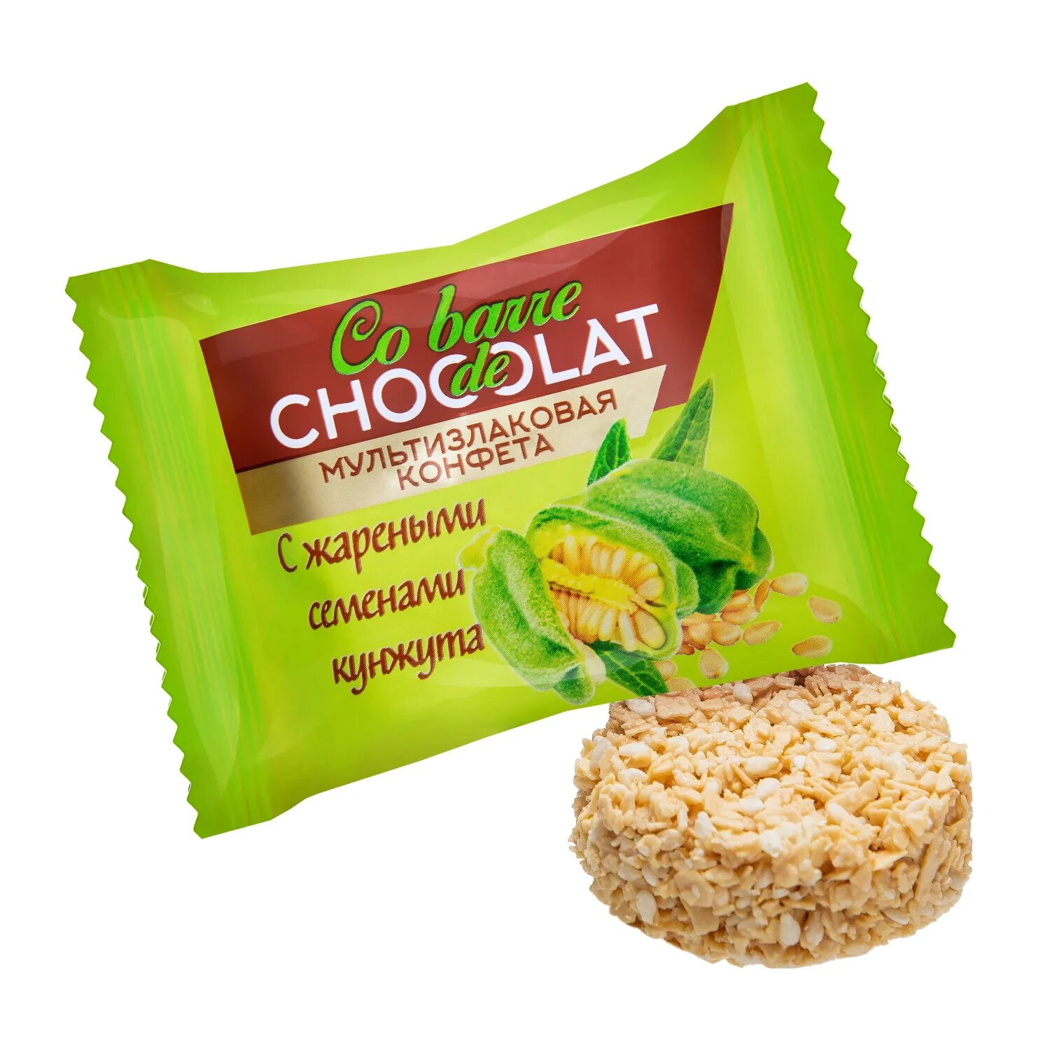 Конфеты Co barre de CHOCOLAT мультиз. с кунжутом и с белой конд. глаз, 1кг