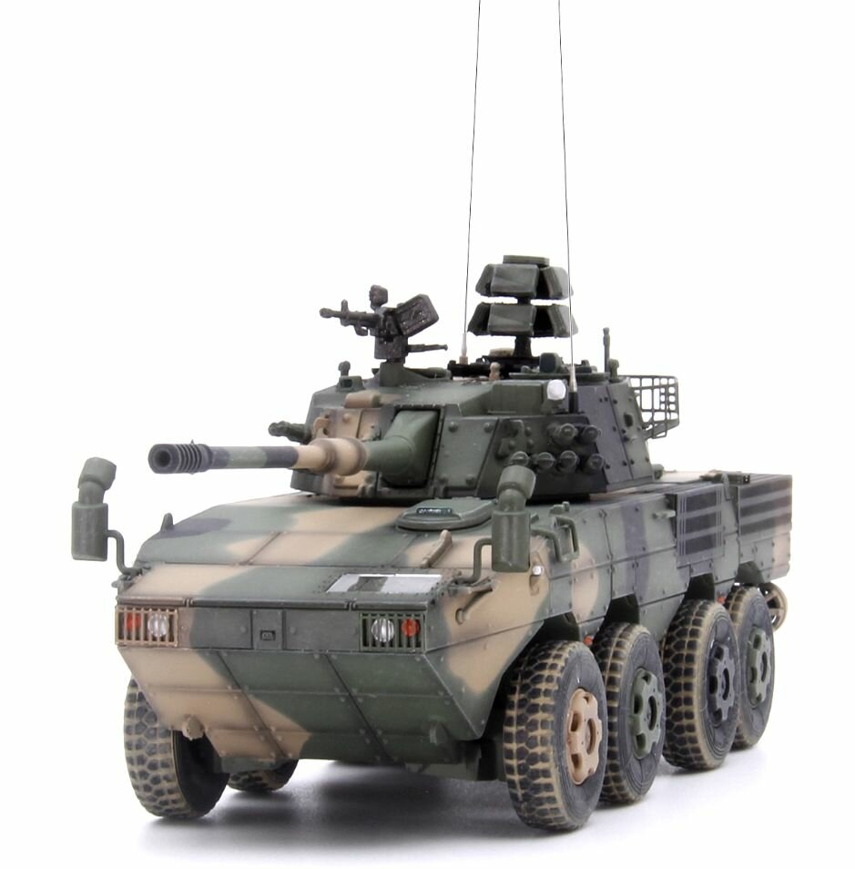 Готовая модель 1:72 UNISTAR ZTL-11, китайская колесная штурмовая пушка, трехцветный камуфляж (лес), литьевой металл, 8x8