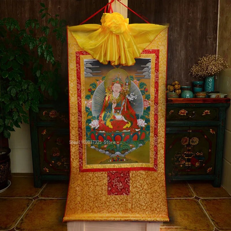 Буддийская картина Great master-08, желтая, 35x20 см