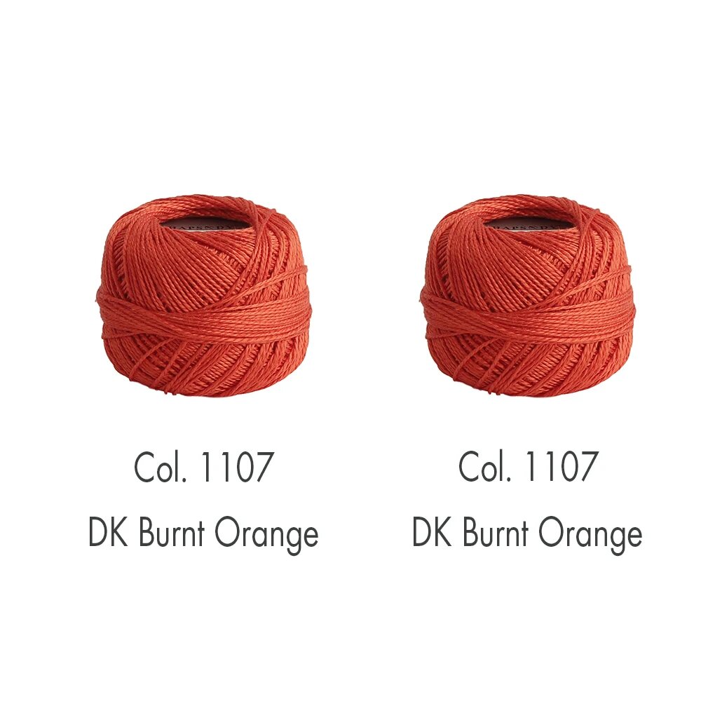 Rhapsody #8 жемчужная хлопковая нить для рукоделия Оранжевый, 2pcs Col 1107