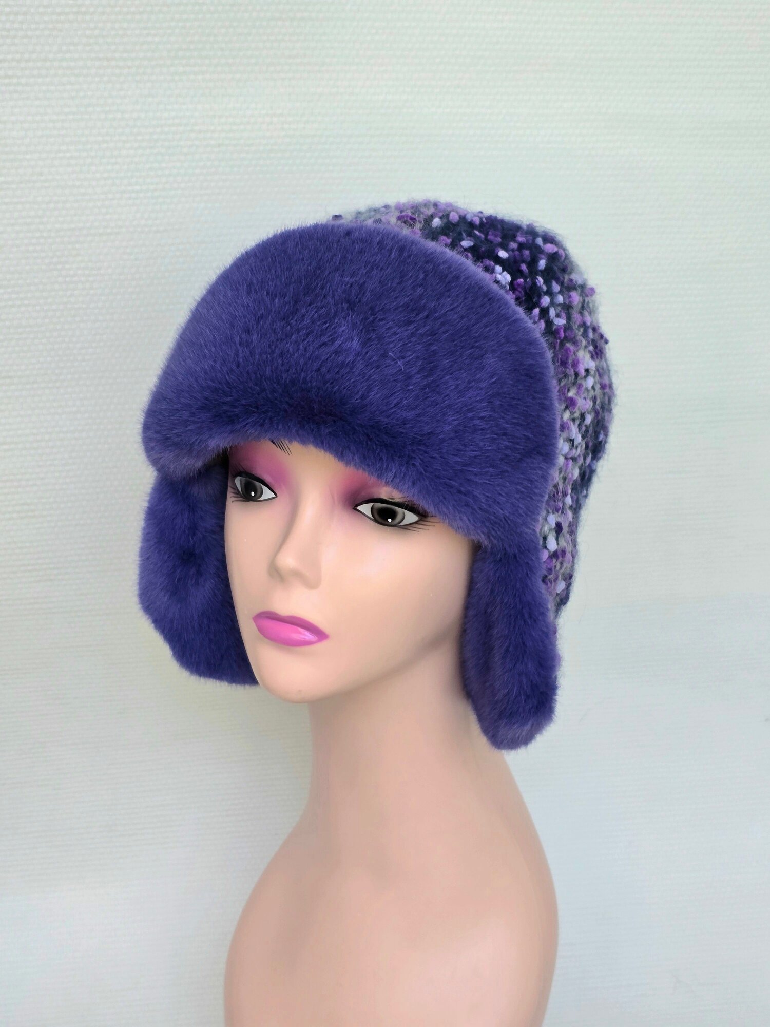 Шапка-ушанка экомех для женщин