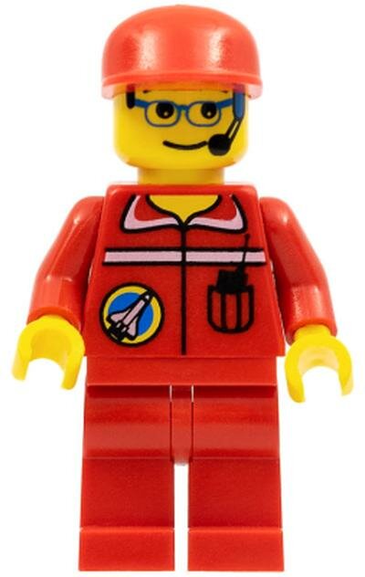 Минифигурка Lego spp007 Space Port - Ground Control, Red Cap