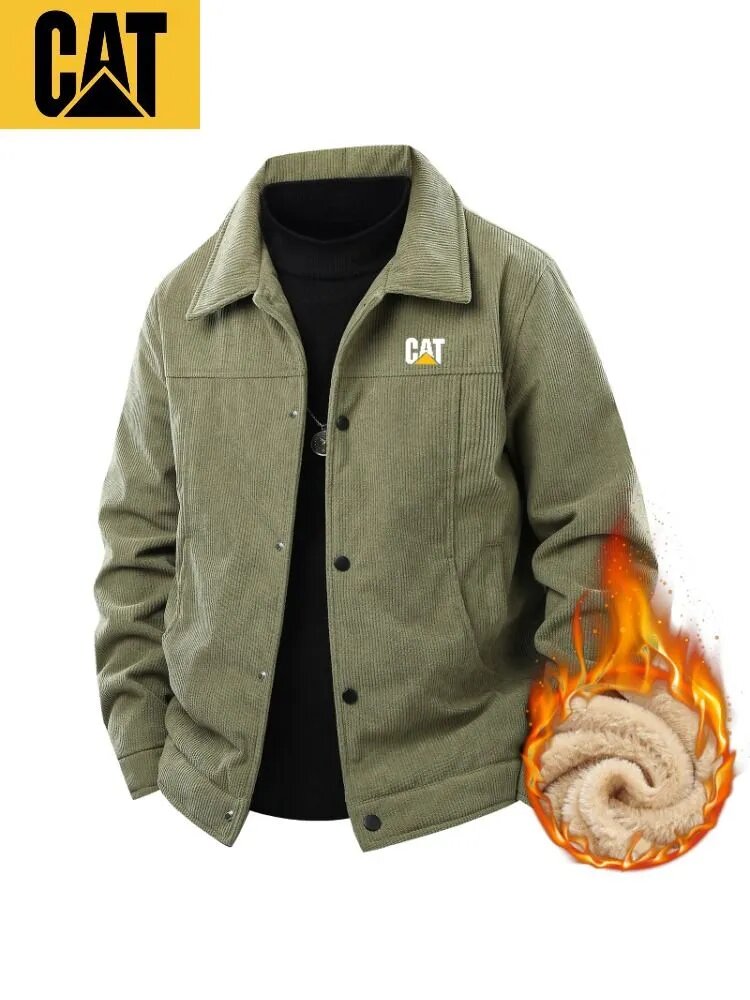 Куртка Caterpillar Мужская куртка из купертина с лацканом-сверхтеплая, утепленная, стильная casual куртка для мужчин