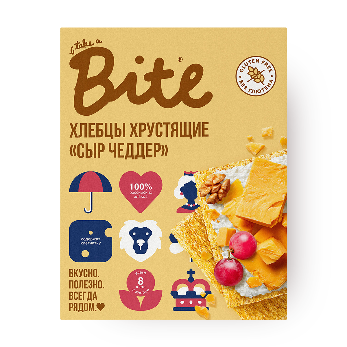 Хлебцы кукурузно-рисовые хрустящие Take a Bite со вкусом сыр чеддер