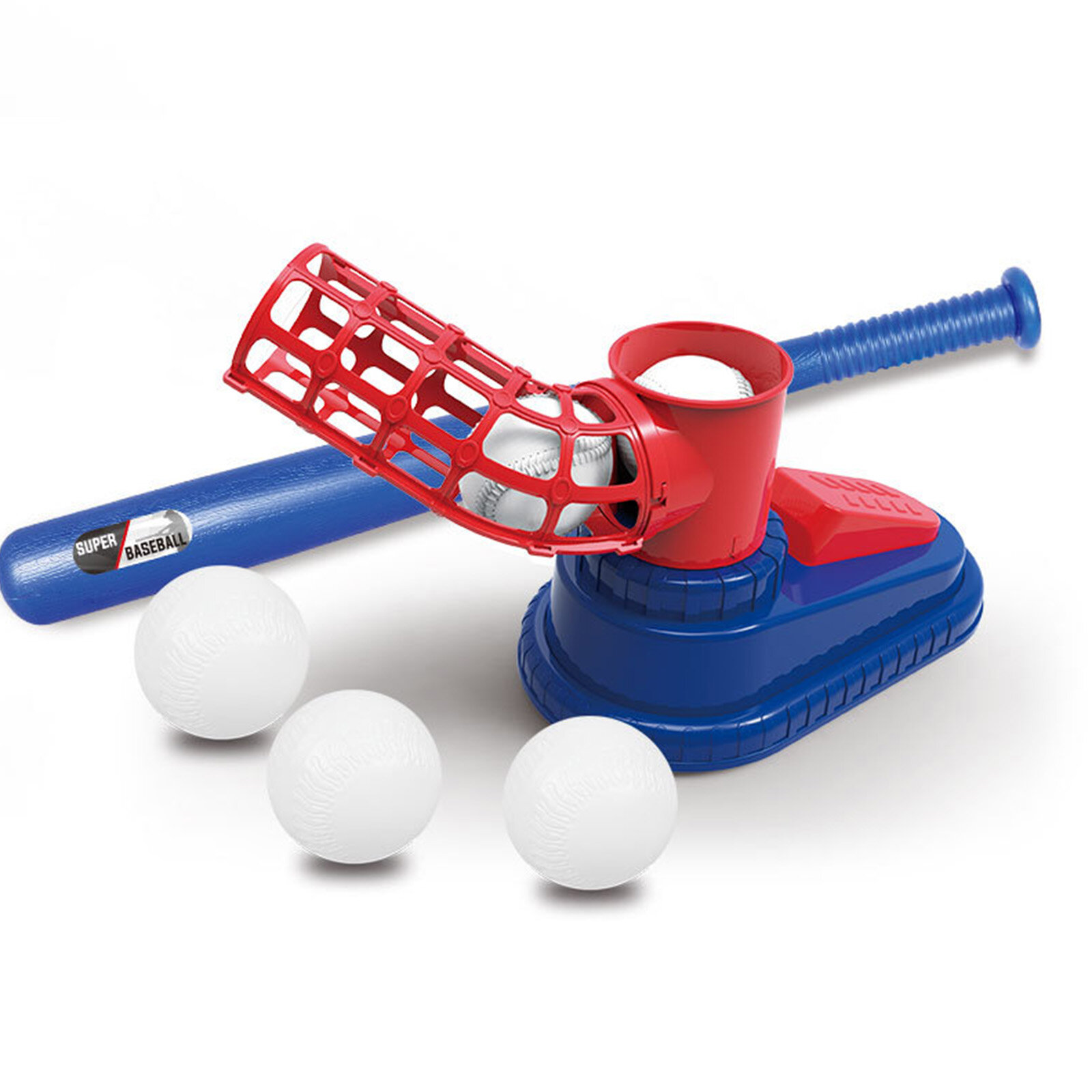 Тренировочный Набор Для Бейсбола: Автоматическая Подача Мячей С Телескопической Битой И 6 Мячами - Компактный И Безопасный Комплект Для Детей Для Улучшения Навыков На Открытом Воздухе
