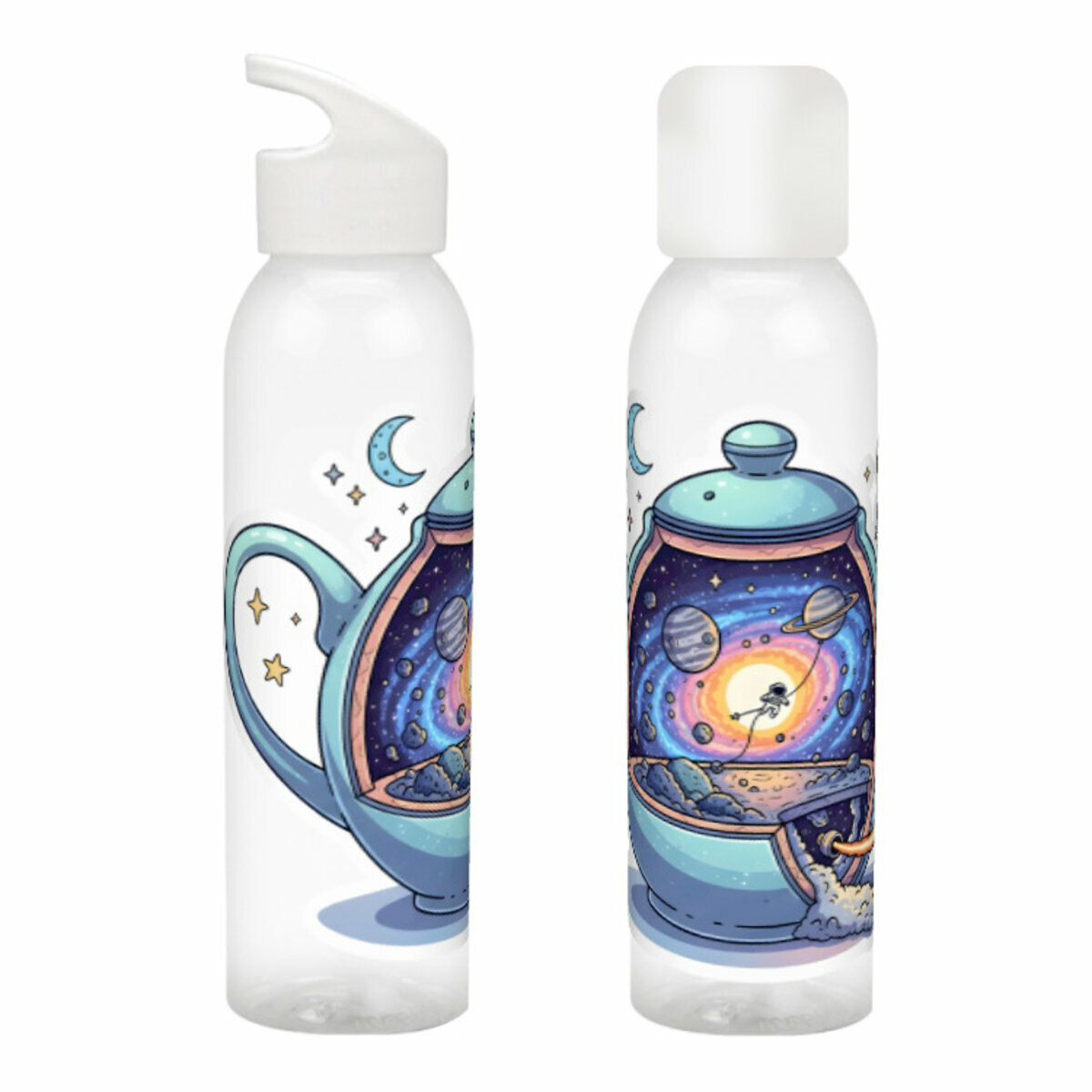 Бутылка для воды «Маленький космос внутри чайника» (белый)