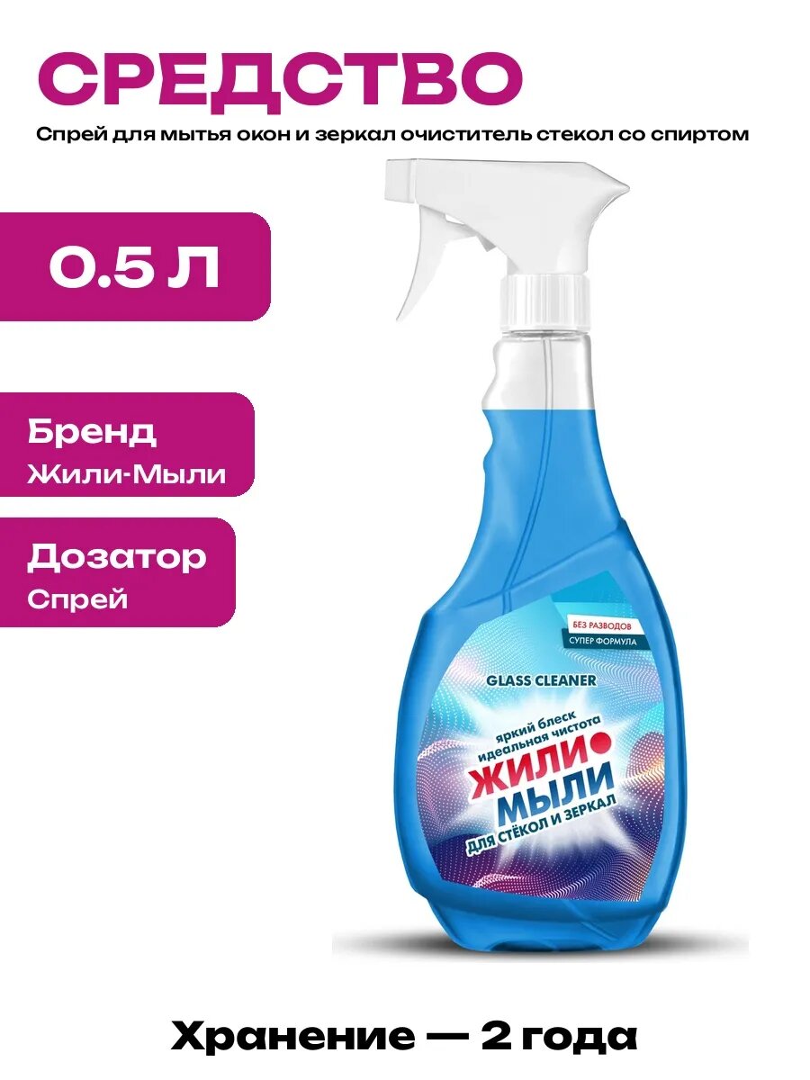 Средство для чистки зеркал и окон спрей очиститель спиртовой