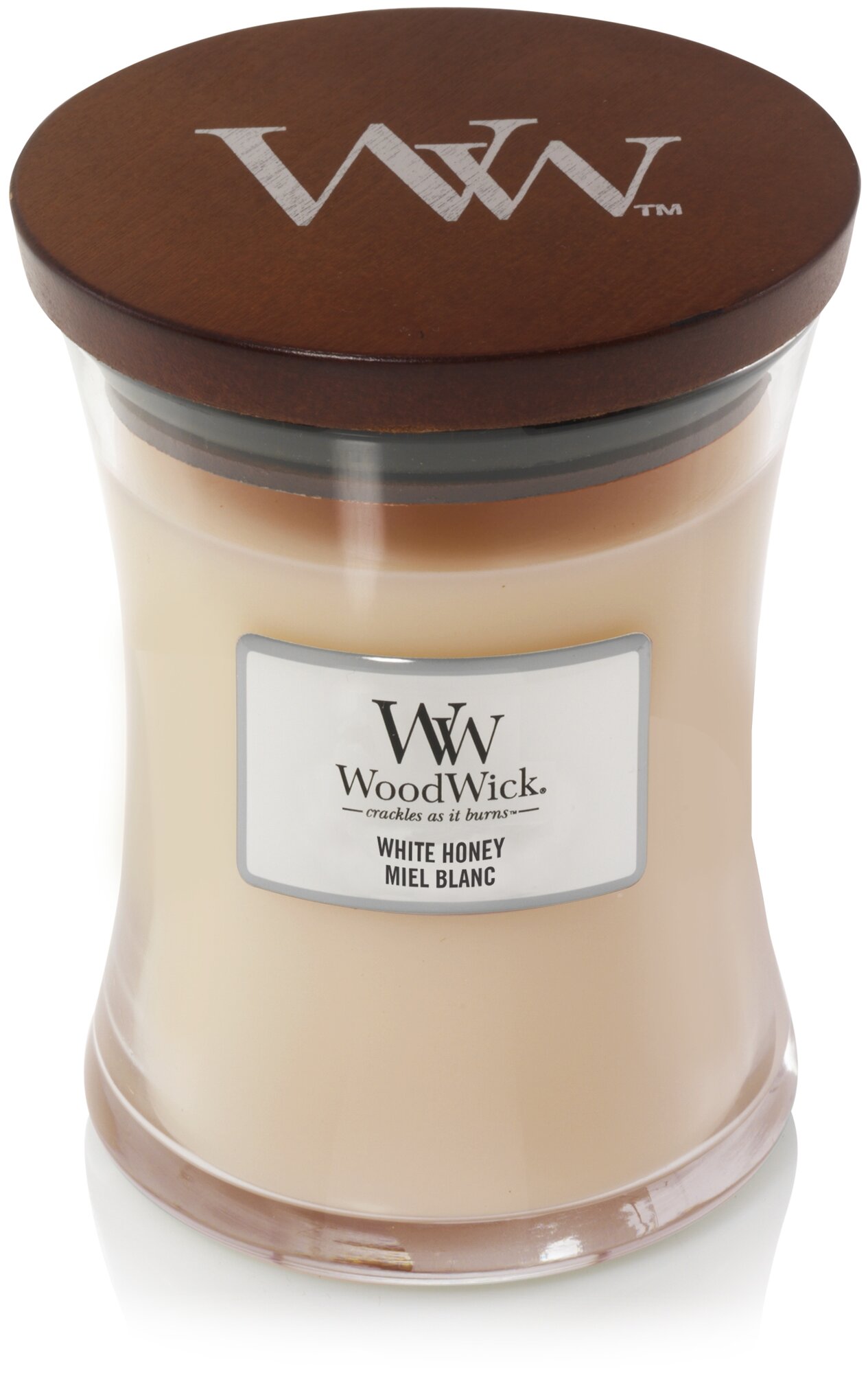 Woodwick/ Свеча средняя Белый мед 275гр.
