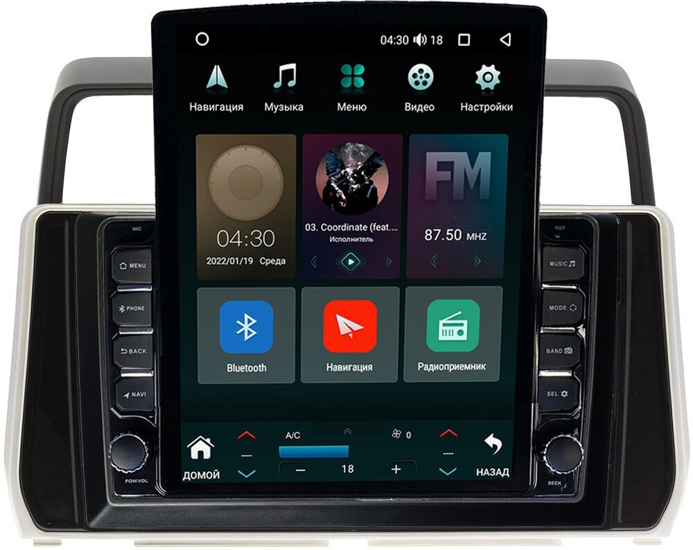 Штатная магнитола Toyota Land Cruiser Prado 150 2017-2024 (серебряная) Canbox M-Line 5610-1038 Android 10 (4G-SIM, 2/32, DSP, QLed, Tesla) (авто без 4