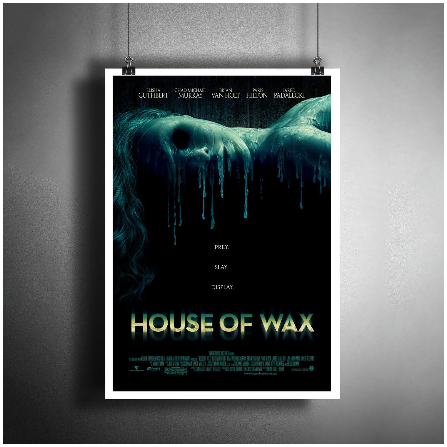 Постер плакат для интерьера "Фильм ужасов: Дом восковых фигур. House of Wax"/ Декор дома, офиса, комнаты A3 (297 x 420 мм)