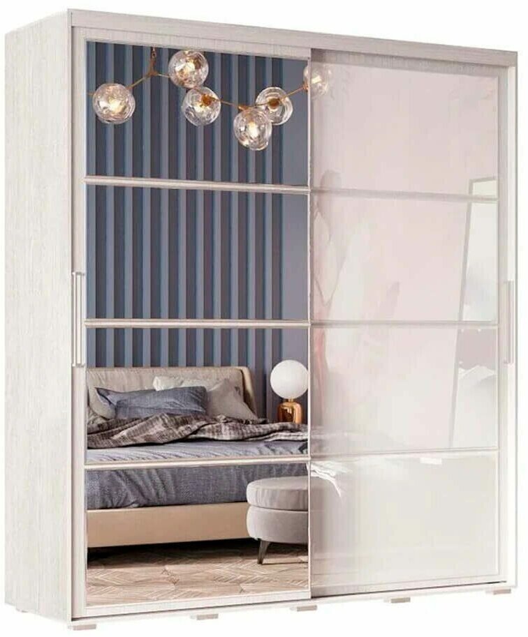 Шкаф-купе «Крафт-6» (Ясень белый) 196,2х59,4х217,6