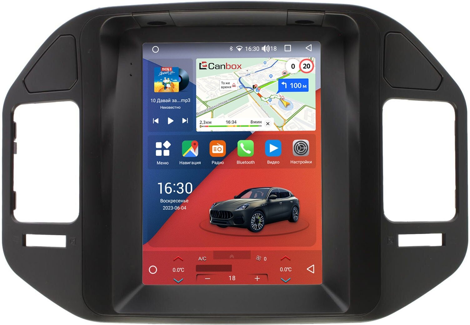 Штатная магнитола Mitsubishi Pajero 3, Montero 3 1999-2006 Canbox PRO-Line (Tesla) 9.7" 8/256 7883-MI066A Android 13 (4G-SIM, DSP, QLed)