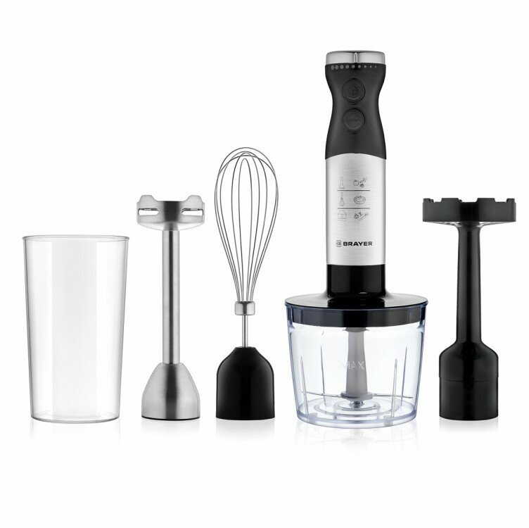 Блендер погружной BRAYER BR1244 черный/нерж