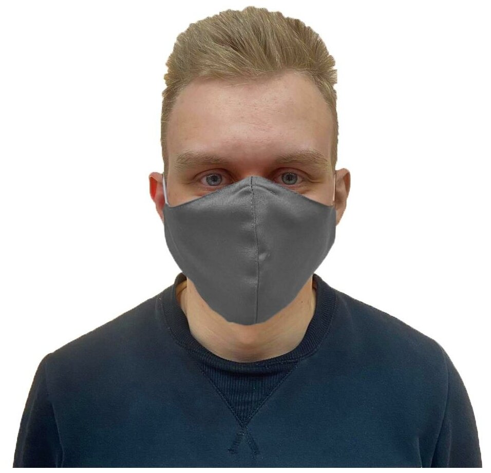 Защитная маска для лица BASCA BSC-1 (хлопок-п/э) - Серая