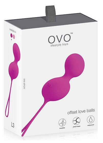 Вагинальные шарики из силикона OVO L3 LOVE BALL FUCHSIA