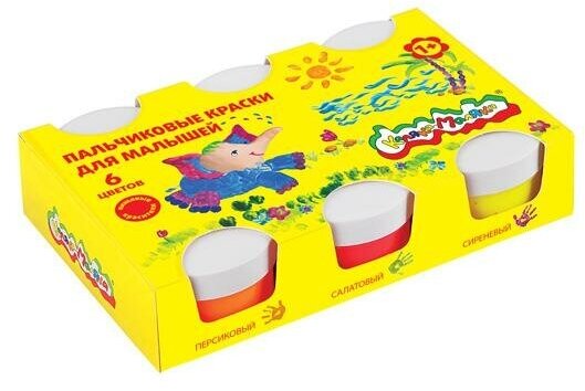 Каляка-Маляка Краски пальчиковые для малышей, 60 мл (6 цветов)