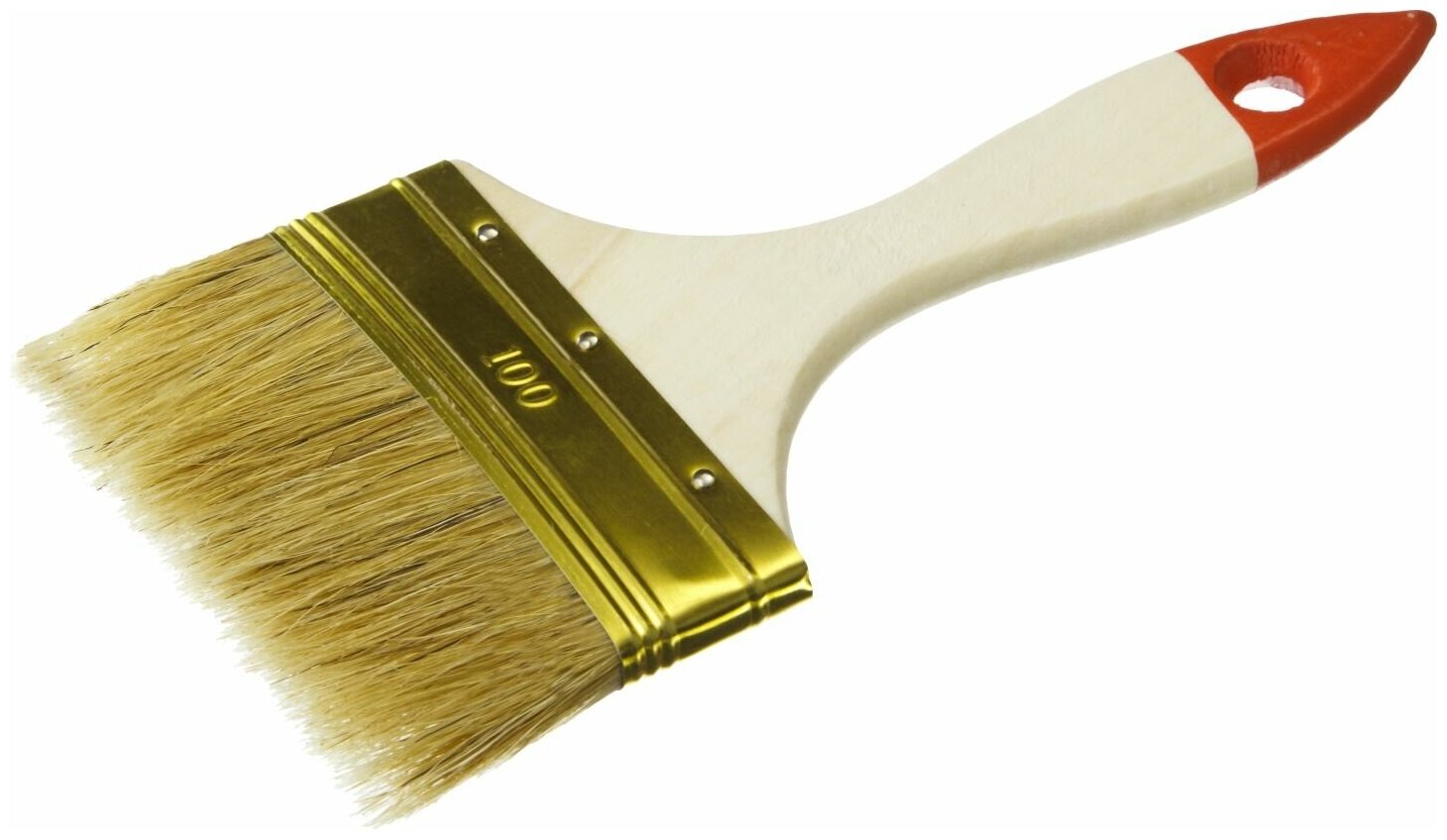 Кисть плоская 'универсал-оптима', светлая щетина, деревянная ручка, 100мм Зубр 01099-100_z01