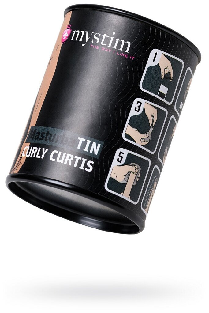Компактный универсальный минимастурбатор мужская серия-водоворот Mystim MasturbaTIN Curly Curtis - Waves