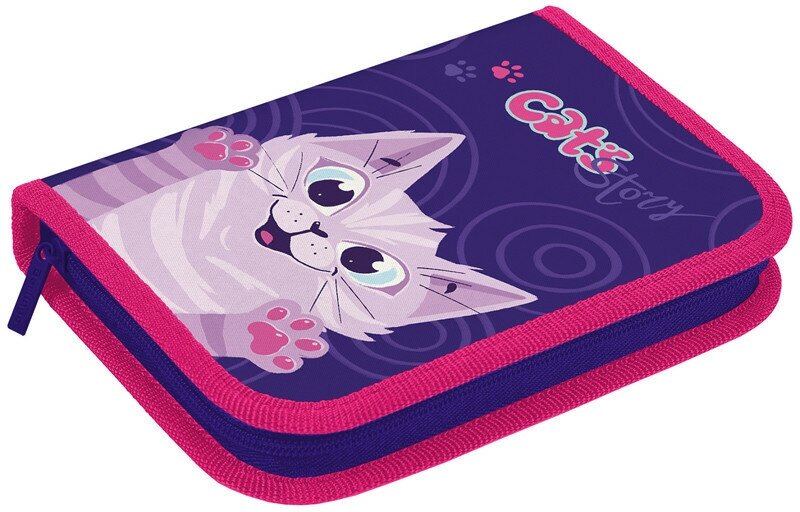 Пенал 1 отделение, 200*140*40 Berlingo "Scary cat", 2 откидные секции, полиэстер, 336702