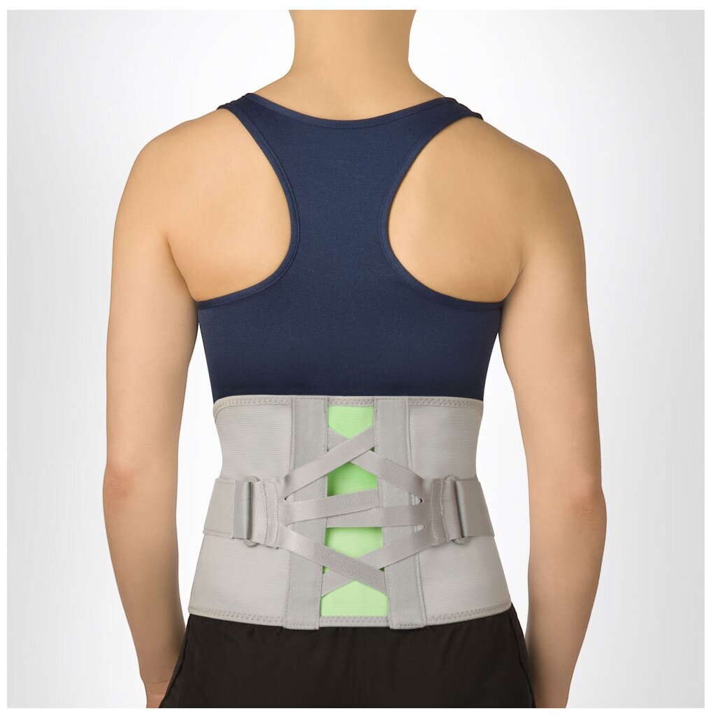 Бандаж пояснично-крестцовый с ребрами жесткости с фиксаторами SportSupport SL B021, Серый S