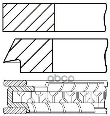 Кольца ДВС поршневые (к-т на 1 поршень) Goetze арт. 0810520000