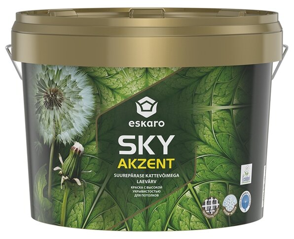 Eskaro Sky краска для потолков высокоукрывистая (белый, глубокоматовый, база A, 9 л)