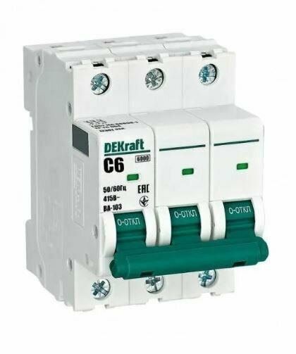 Авт. выкл. Schneider Electric DEKraft 3P 6А 4.5кА