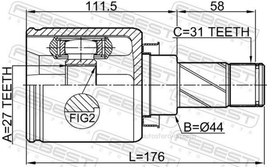 FEBEST 2911FLIIMTLH ШРУС внутренний левый 27X44X31 2911-FLIIMTLH
