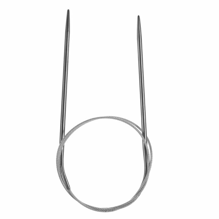 Спицы для вязания круговые на металлическом тросике 80 см 3.50 мм