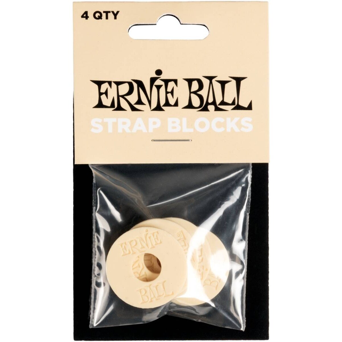 Резиновые стреплоки для гитары ERNIE BALL 5624, кремовые, 4 шт