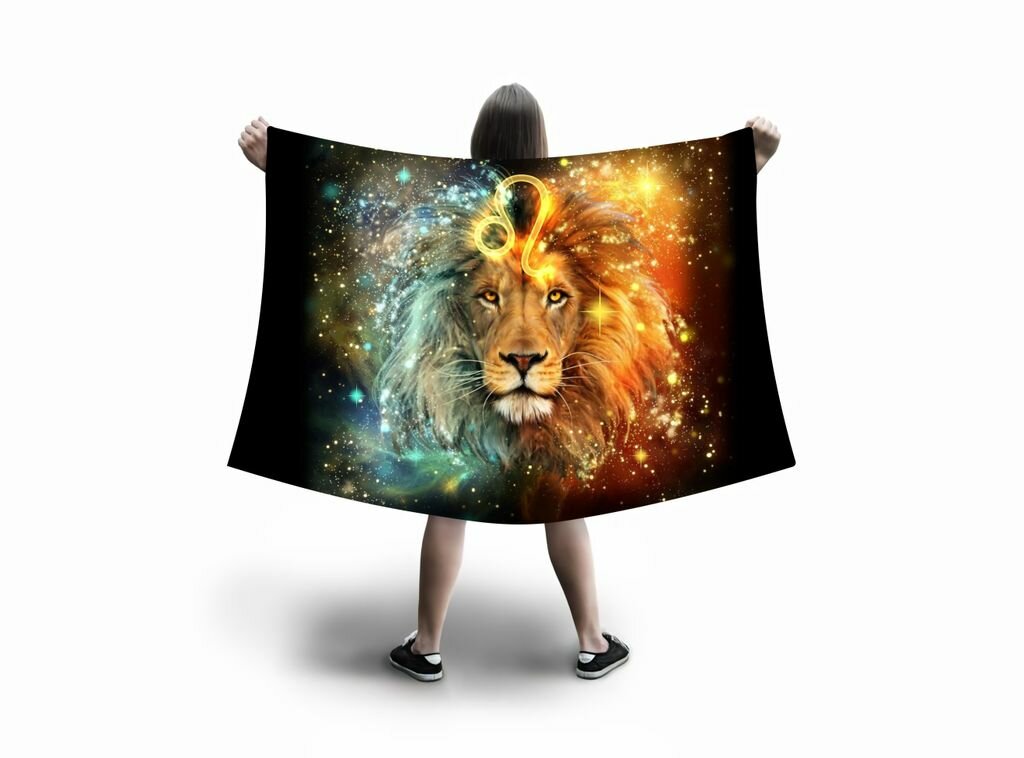 Флаг со знаком зодиака Лев №15