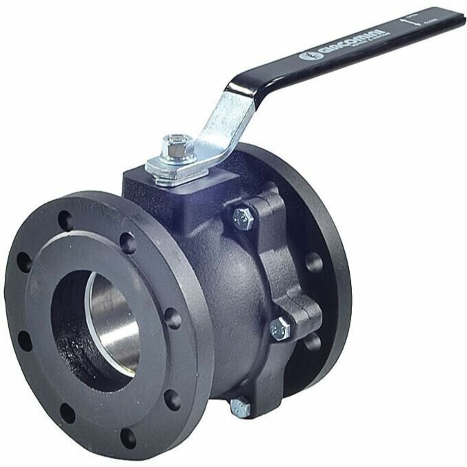 Кран шаровой чугун R740F Ду 65 Ру16 фланцевый полнопроходной рукоятка Тмакс120 оС Giacomini R740FLY006