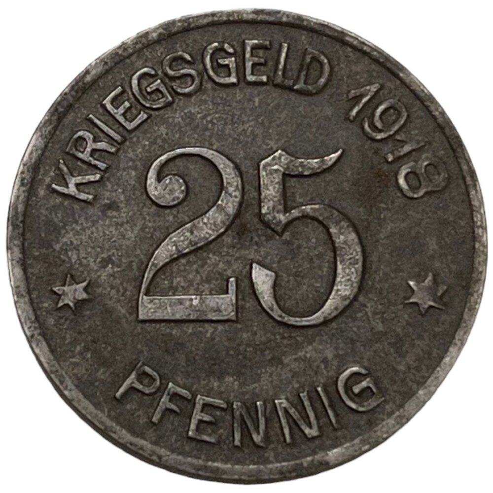 Германия (Германская Империя) Кобленц 25 пфеннигов 1918 г. (6)