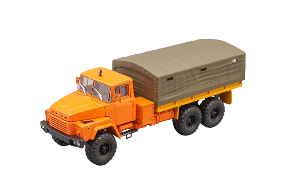 Модель коллекционная НАШ автопром Краз 260 бортовой с тентом 1979 оранжевый