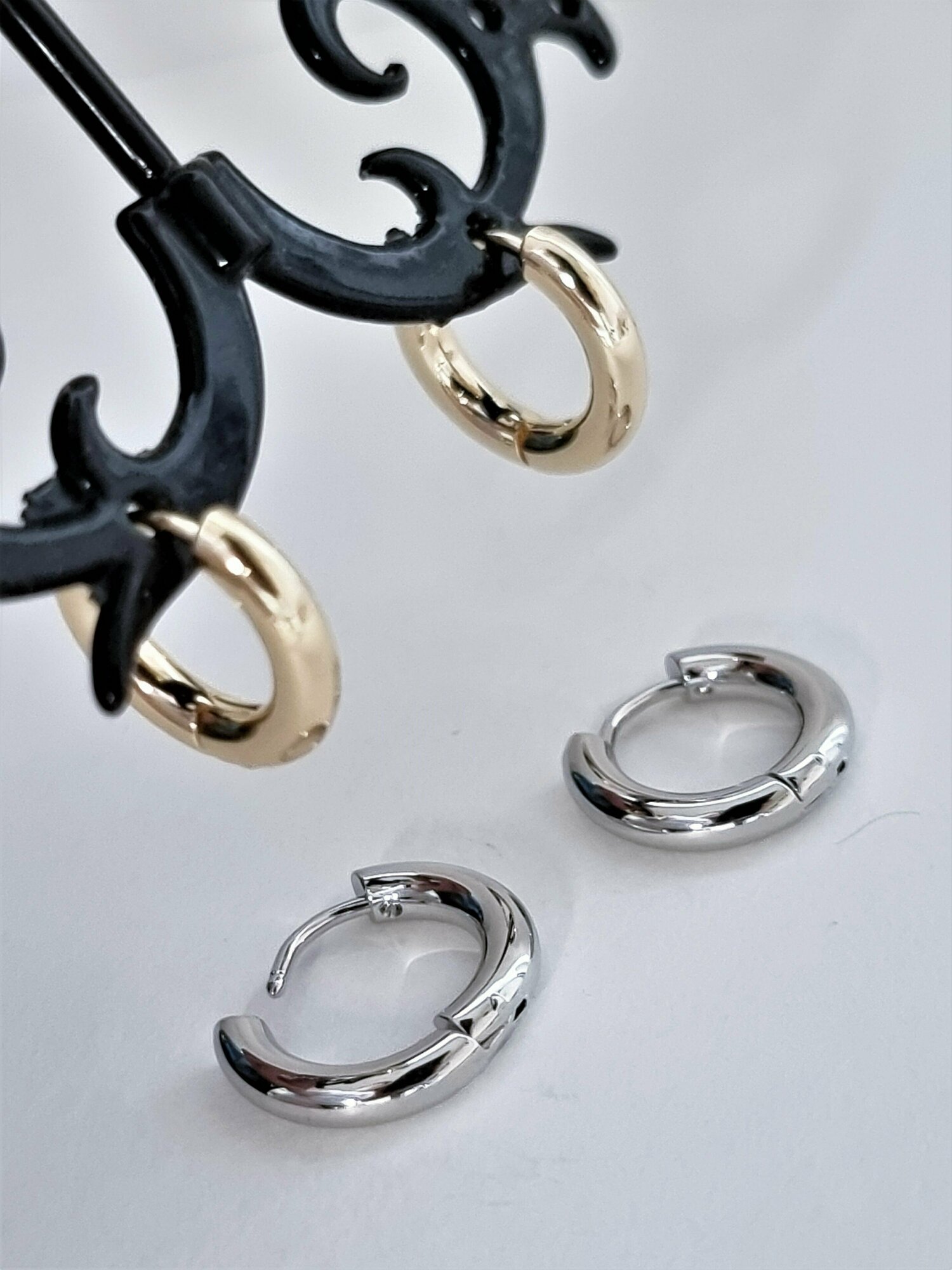 Швензы-Конго. 16мм. Золото и Родий. 2пары.