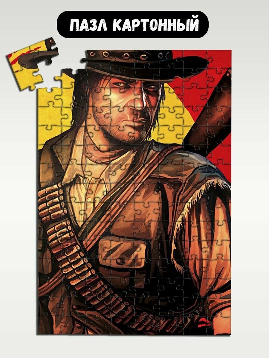 Пазл картонный А4: модель игра RDR Red Dead Redemption - 1149