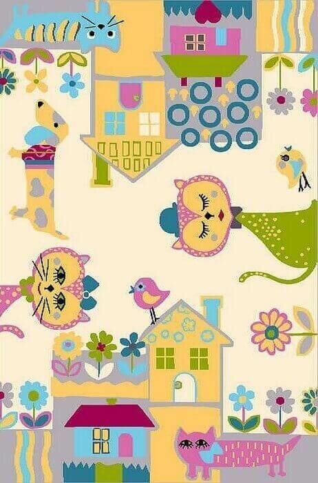 Детский ковер на пол в гостиную в детскую 160х220 см бежевый ворс 8 мм 236706 KoverVDom