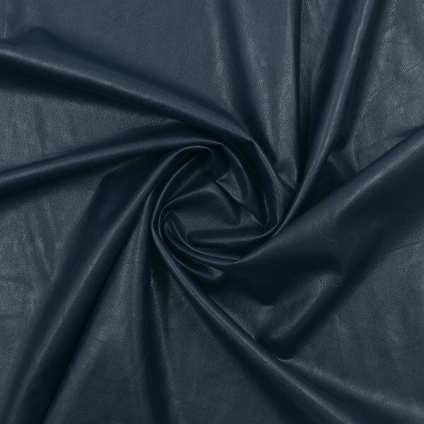 Искусственная кожа Ткани-100, из Италии, темно-синяя, 190г/м², курточная