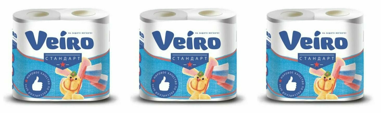 Veiro Туалетная бумага 2 слоя? Classic, Белая, 4 шт/уп, 3 уп