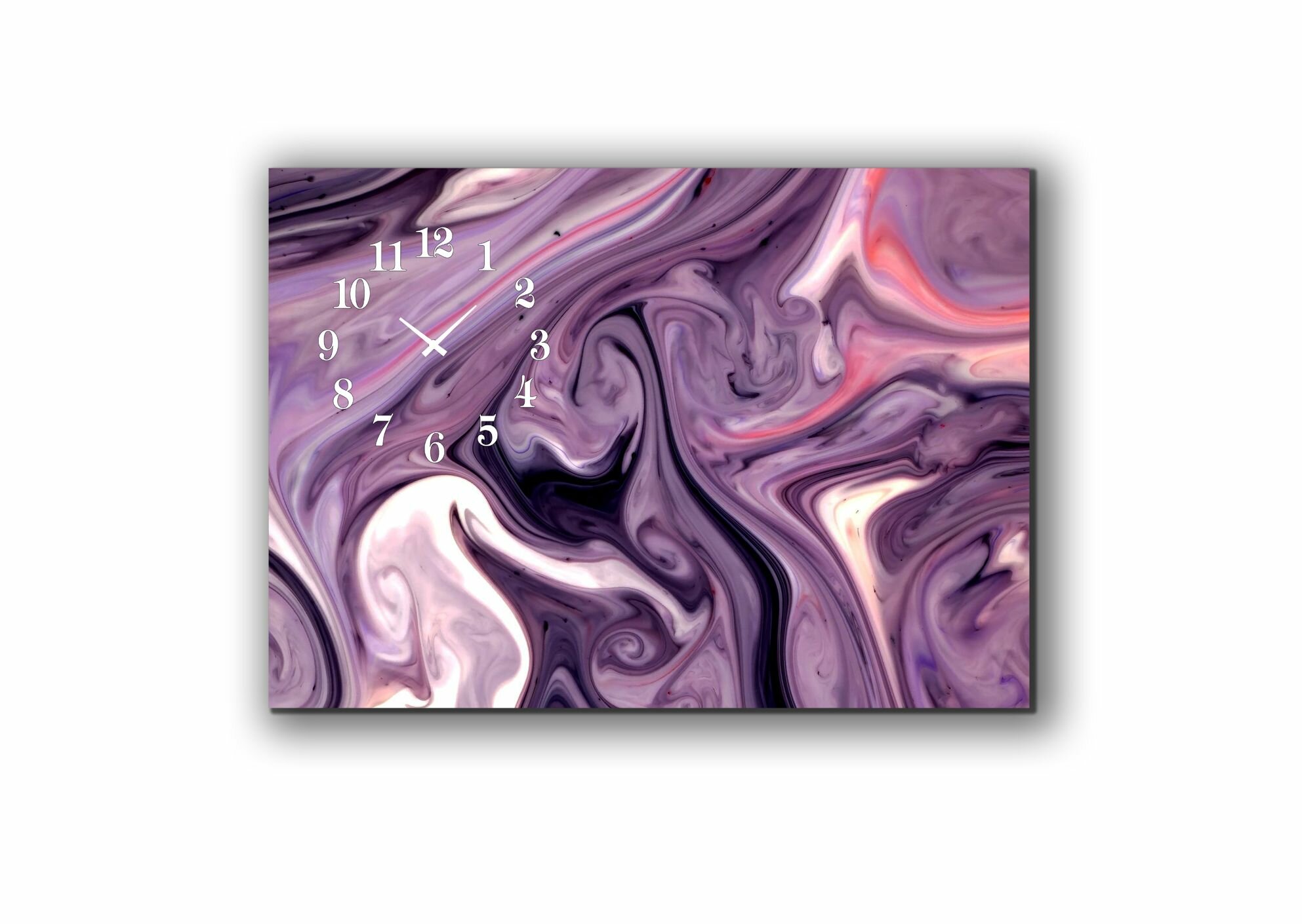 Часы на холсте настенные Фиолетовый мрамор 50х70