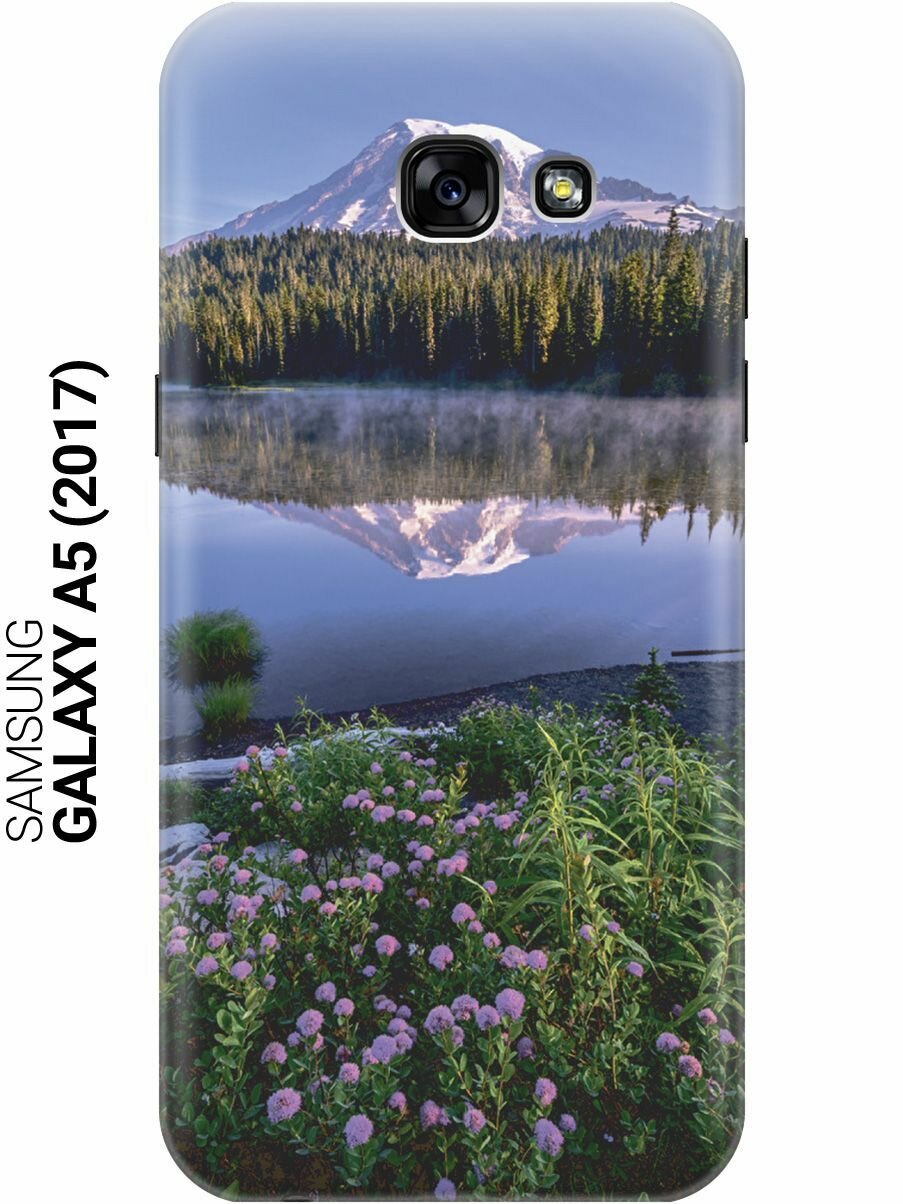 Силиконовый чехол на Samsung Galaxy A5 (2017), Самсунг А5 2017 с принтом "Дымка над горным озером"