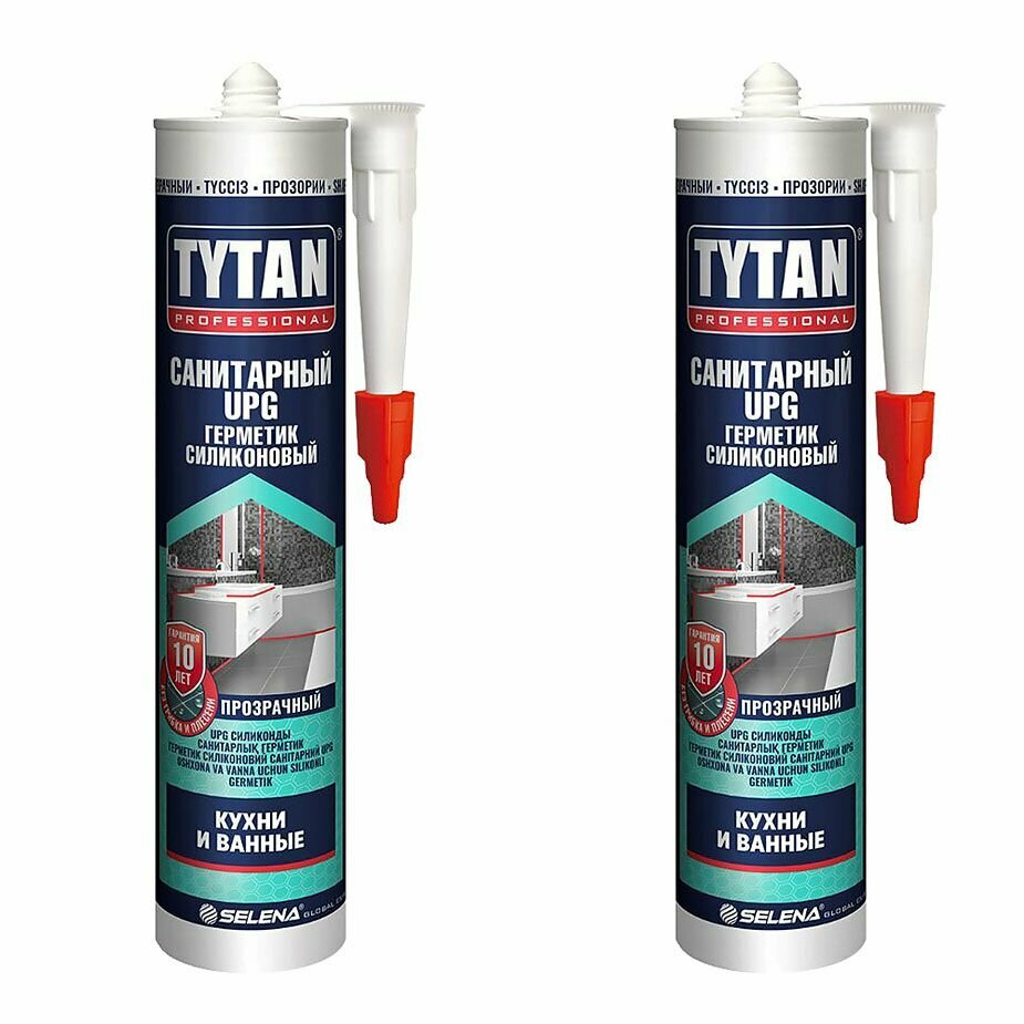 Герметик силиконовый санитарный Tytan UPG прозрачный 280 мл (2 шт.)